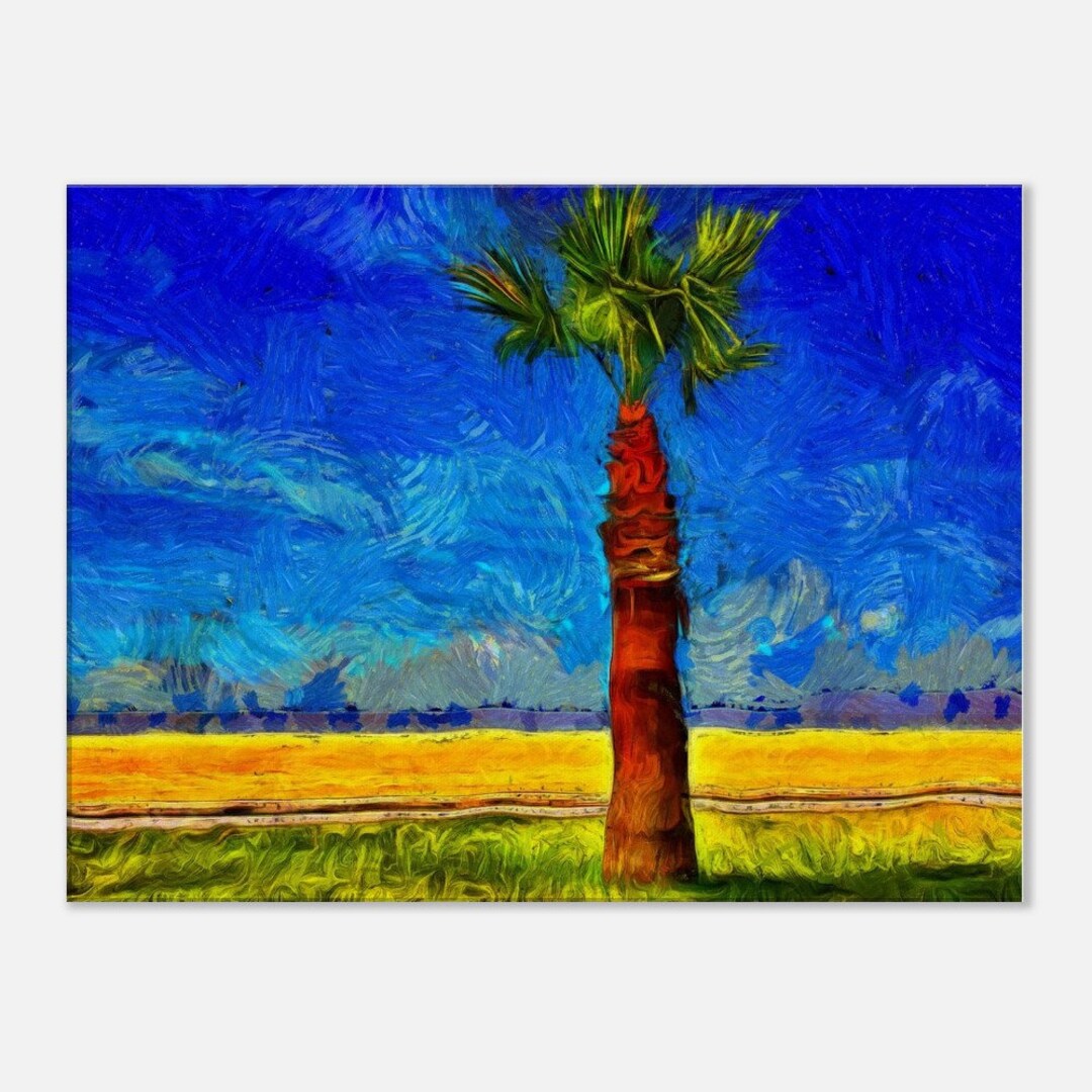 Wall Art Abstract Print of Palm Tree on Thin Canvas - Etsy