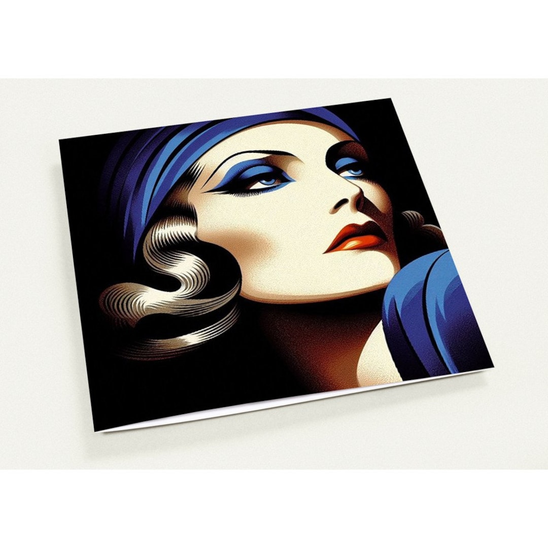 Pack of 10 Blank Movie Star Style Art Deco Note Cards With Envelopes ...