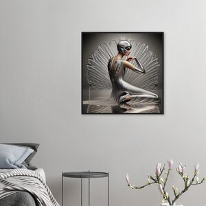 Art Deco Wall Art hollywood Silver Siren Classic Matte Paper Framed in ...