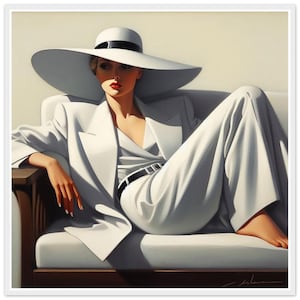 Art Deco Wall Art 'barefoot Contessa' – Premium Framed Poster in Black ...