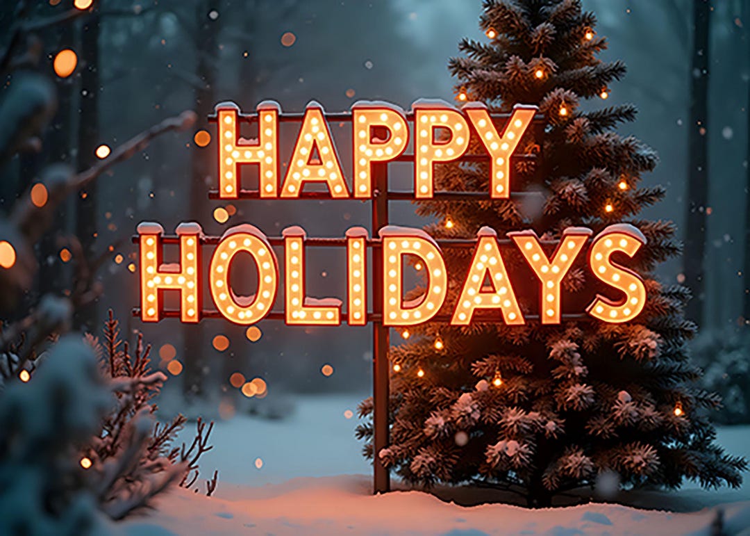 Holiday Card Printable Happy Holidays 5x7 Card, Instant Download ...