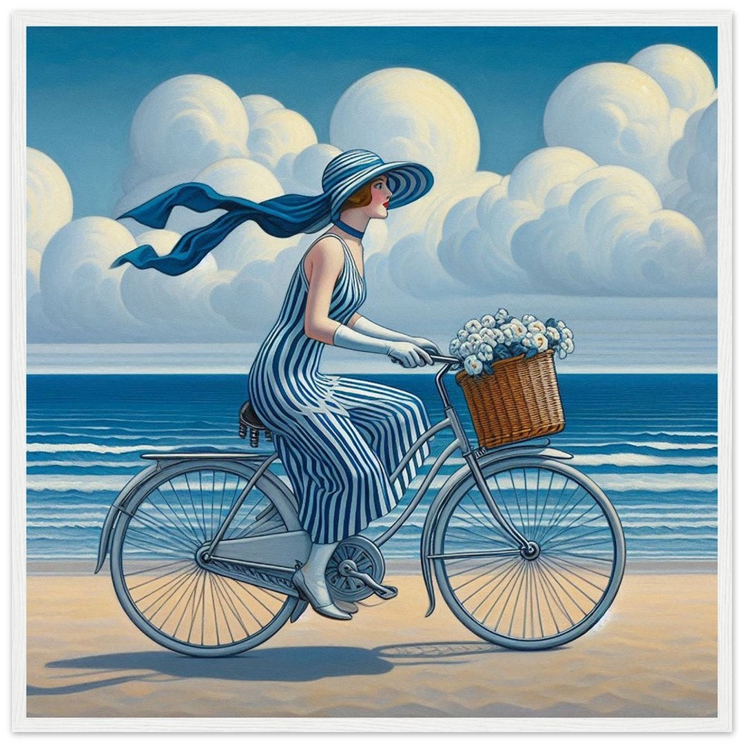 Wall Art Art Deco flapper at the Sea Printed on Classic Matte Paper ...