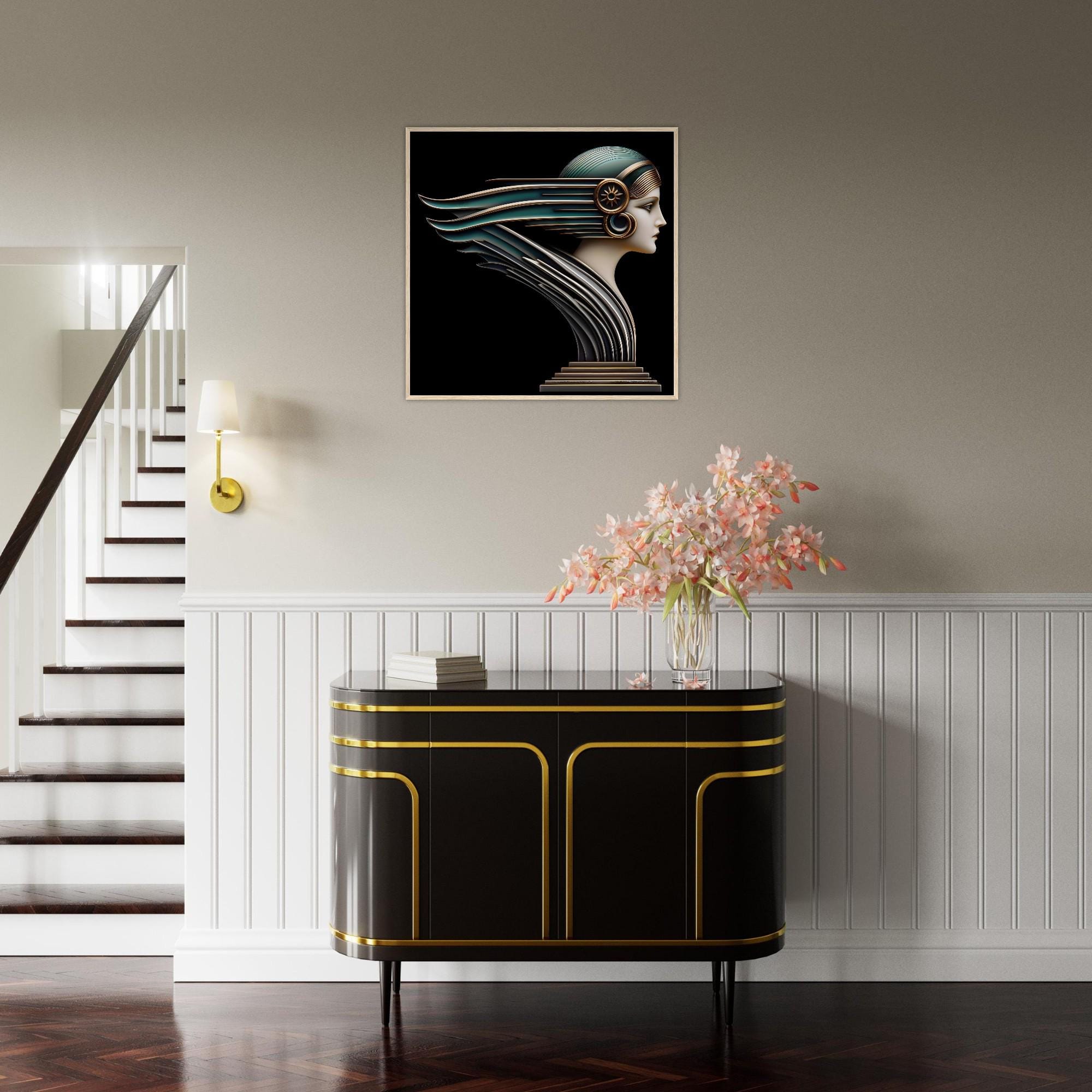 Art Deco 'wind' Mascot Framed Poster – Vintage Automotive Wall Art - Etsy