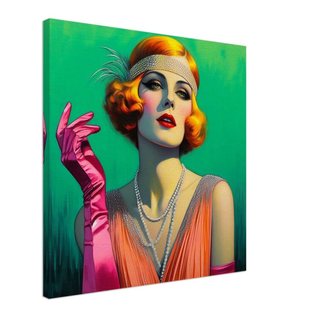 Wall Art Art Deco "favorite Flapper Colors" Printed on Thin Canvas ...