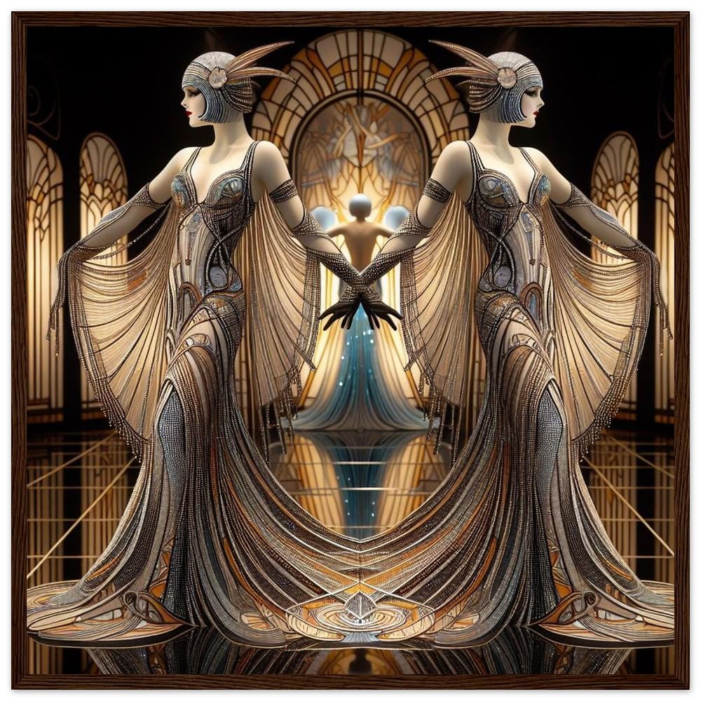 Art Deco Flappers Print – Framed Matte Paper Wall Art - Etsy