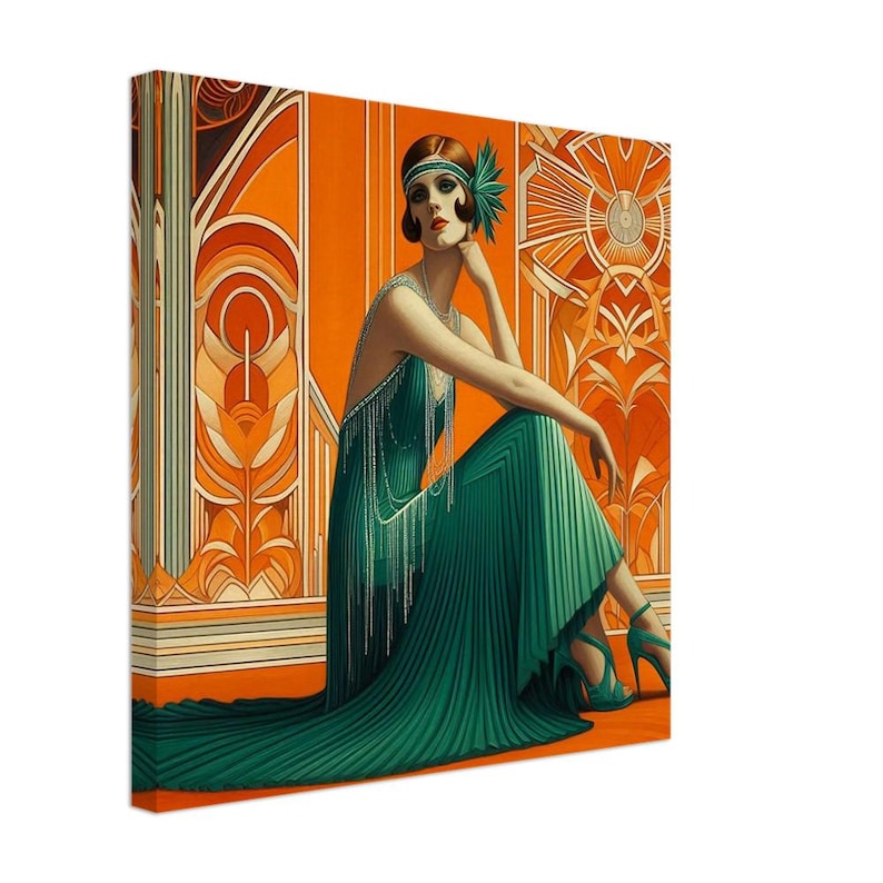 Art Deco Wall Art pensive Printed on Thin Canvas. Vivid Colors Will ...