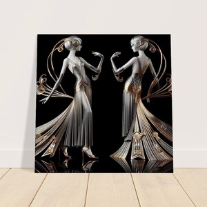 Art Deco Wall Art "the Reflection" Printed on Thin Canvas. Ideal for ...