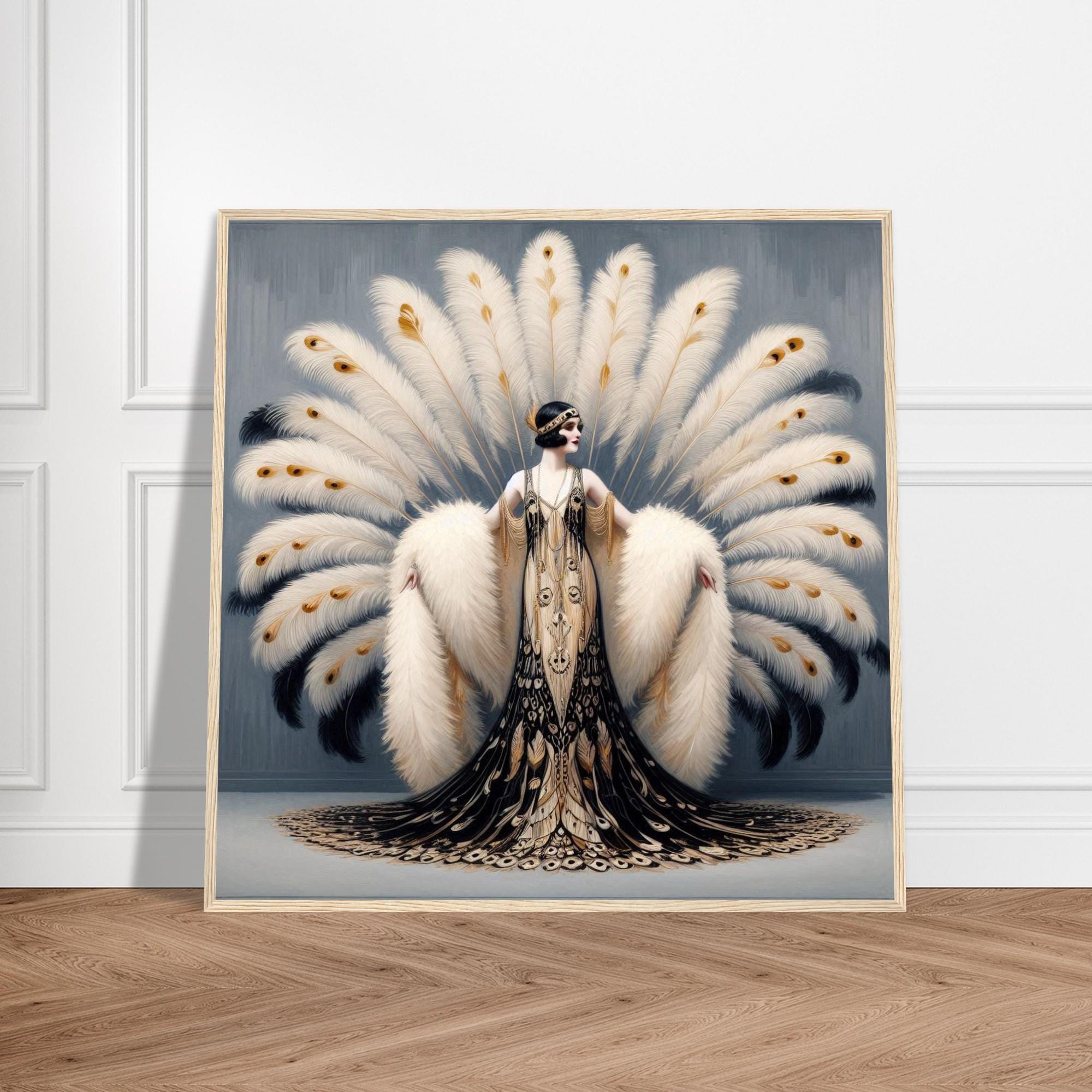 Art Deco Feather Princess Print, Framed Matte Paper Wall Art - Etsy