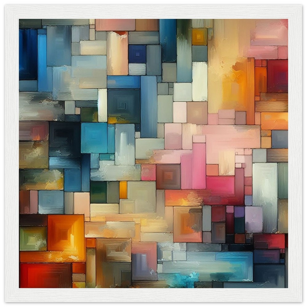 Abstract Wall Art Large Wood Framed Print study in Abstract Colors Wall ...