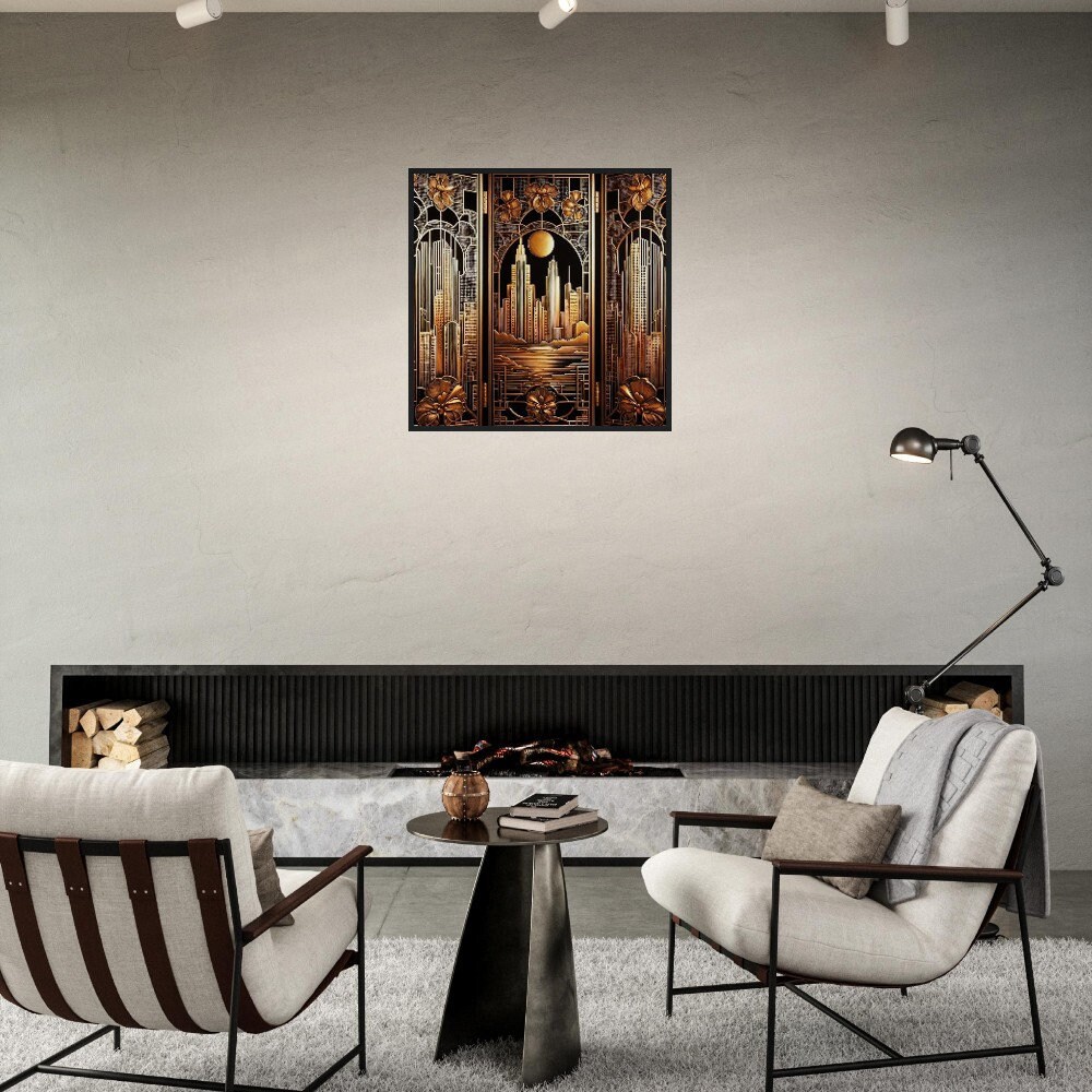 Art Deco deco Screen Detail Printed on Classic Matte Paper Framed in ...