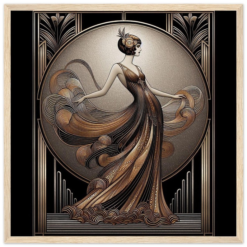 Art Deco Wall Art elegance Printed on Classic Matte Paper Framed in ...