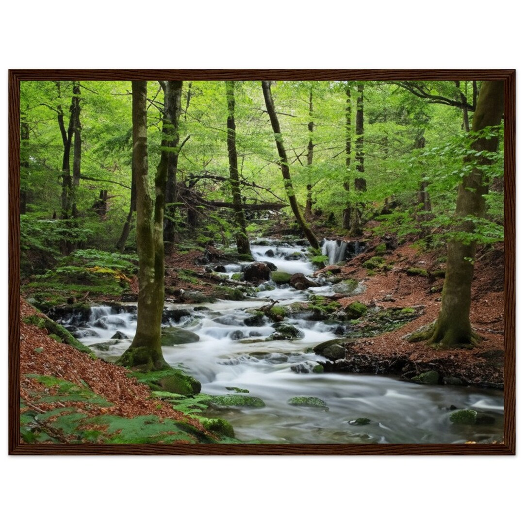 Nature Wall Art "spring Stream in the Forest" Framed and Poster Print ...