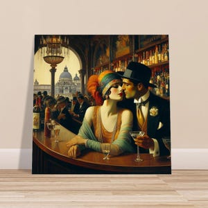Art Deco Wall Art "romantic Interlude" Printed on Classic Semi-glossy ...