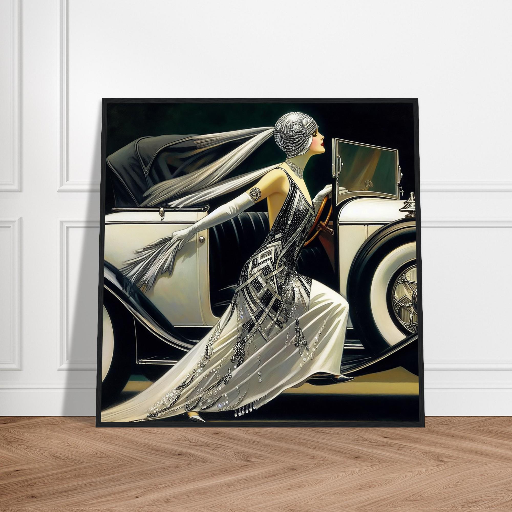 Art Deco Glamour Print, "all Aboard" Black Wood Frame - Etsy