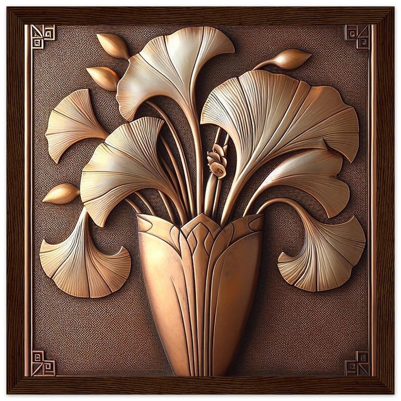 Art Deco Ginkgo Leaves Print, Framed Wall Art - Etsy