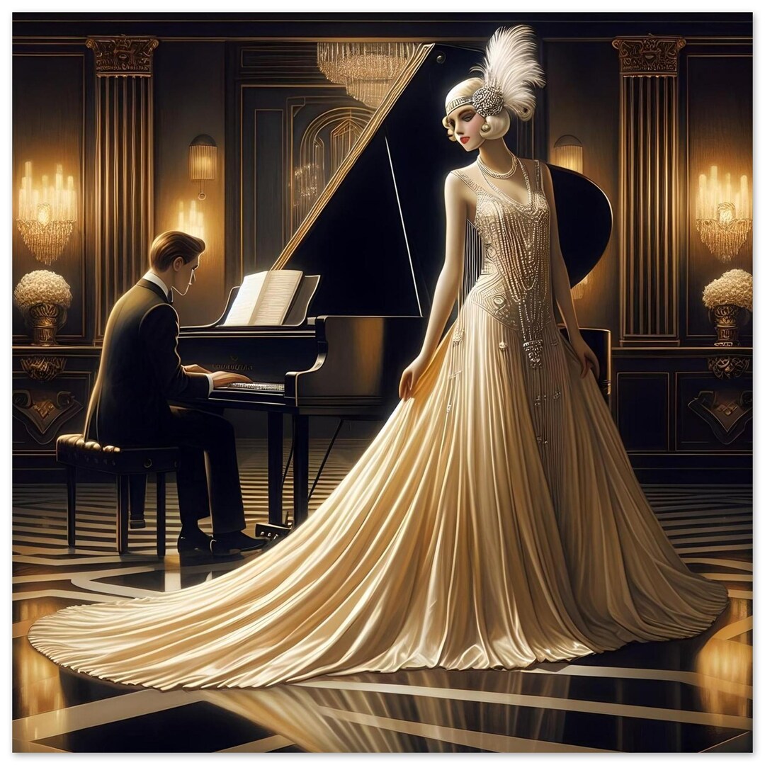 Art Deco Wall Art "20s Singer" Premium Matte Paper Poster - Etsy