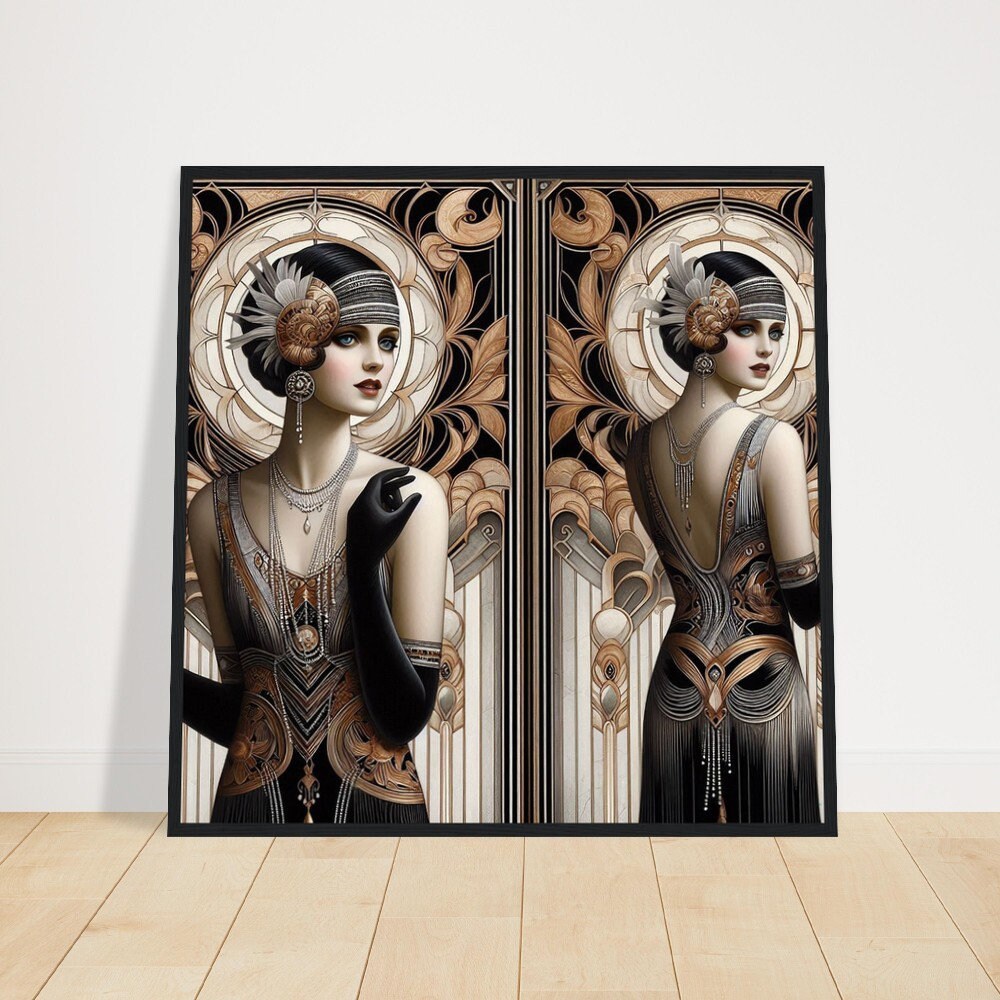 Art Deco Wall Art seeing Double Printed on Premium Matte Paper Framed ...