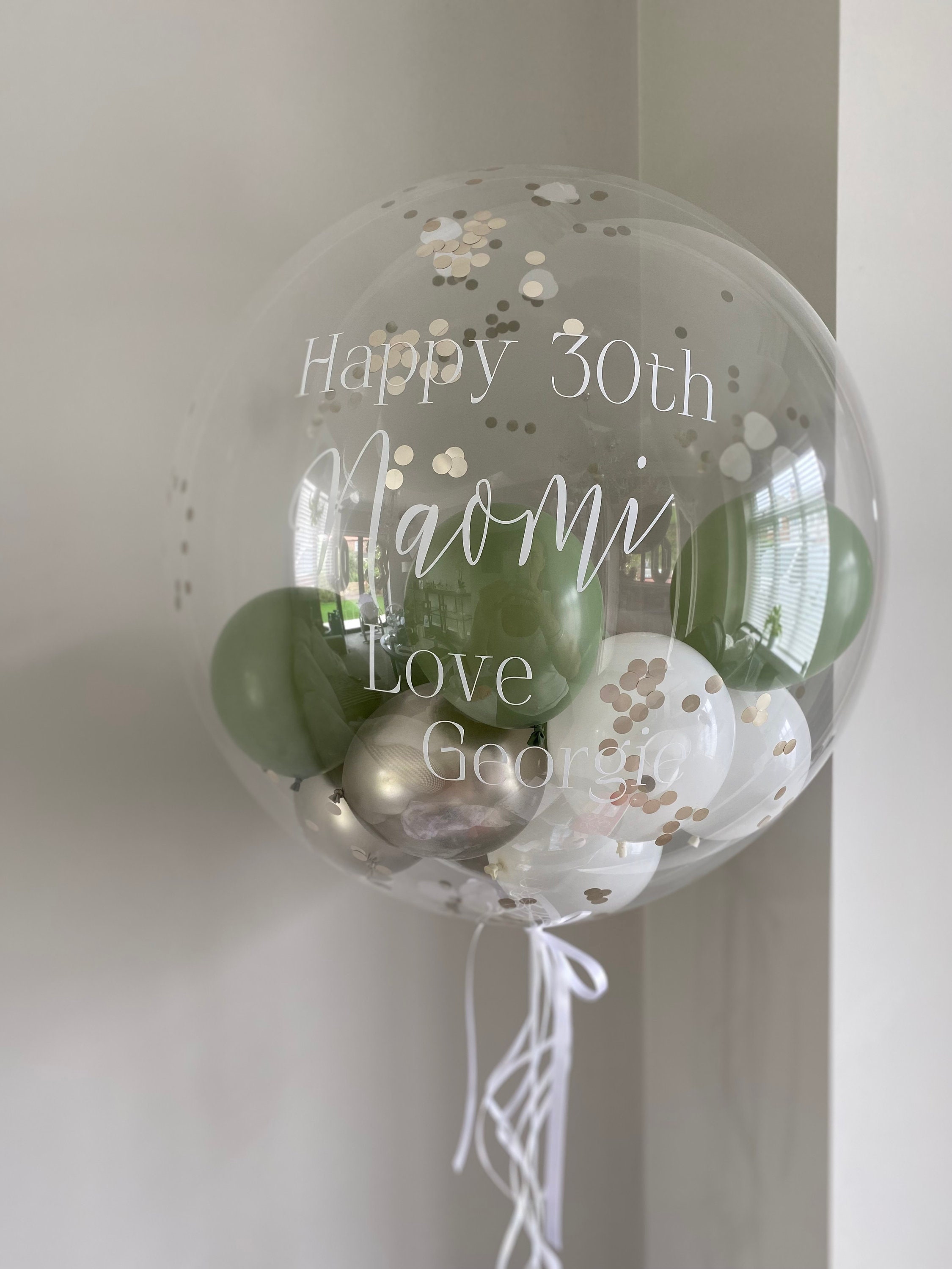 Personalised Bubble Balloon | Clear Helium Balloon | Personalised Text ...