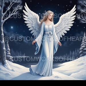 Beautiful Winter Angel Tumbler Wrap - 20 Oz Tall Skinny Wrap Set of 4 ...