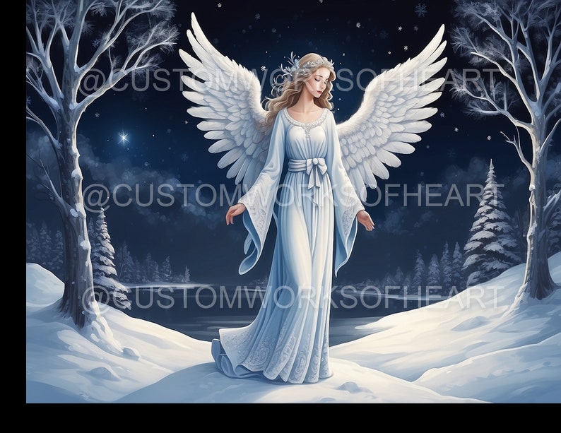 Beautiful Winter Angel Tumbler Wrap - 20 Oz Tall Skinny Wrap Set of 4 ...