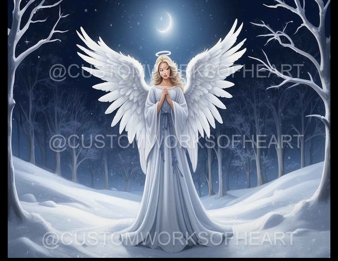 Beautiful Winter Angel Tumbler Wrap - 20 Oz Tall Skinny Wrap Set of 4 ...