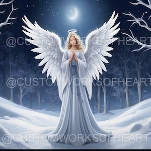Beautiful Winter Angel Tumbler Wrap - 20 Oz Tall Skinny Wrap Set of 4 ...