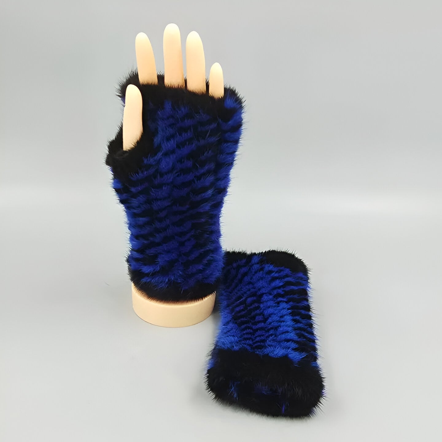 Real Mink Fur Gloves Fingerless Gloves Soft & Warm Half - Etsy