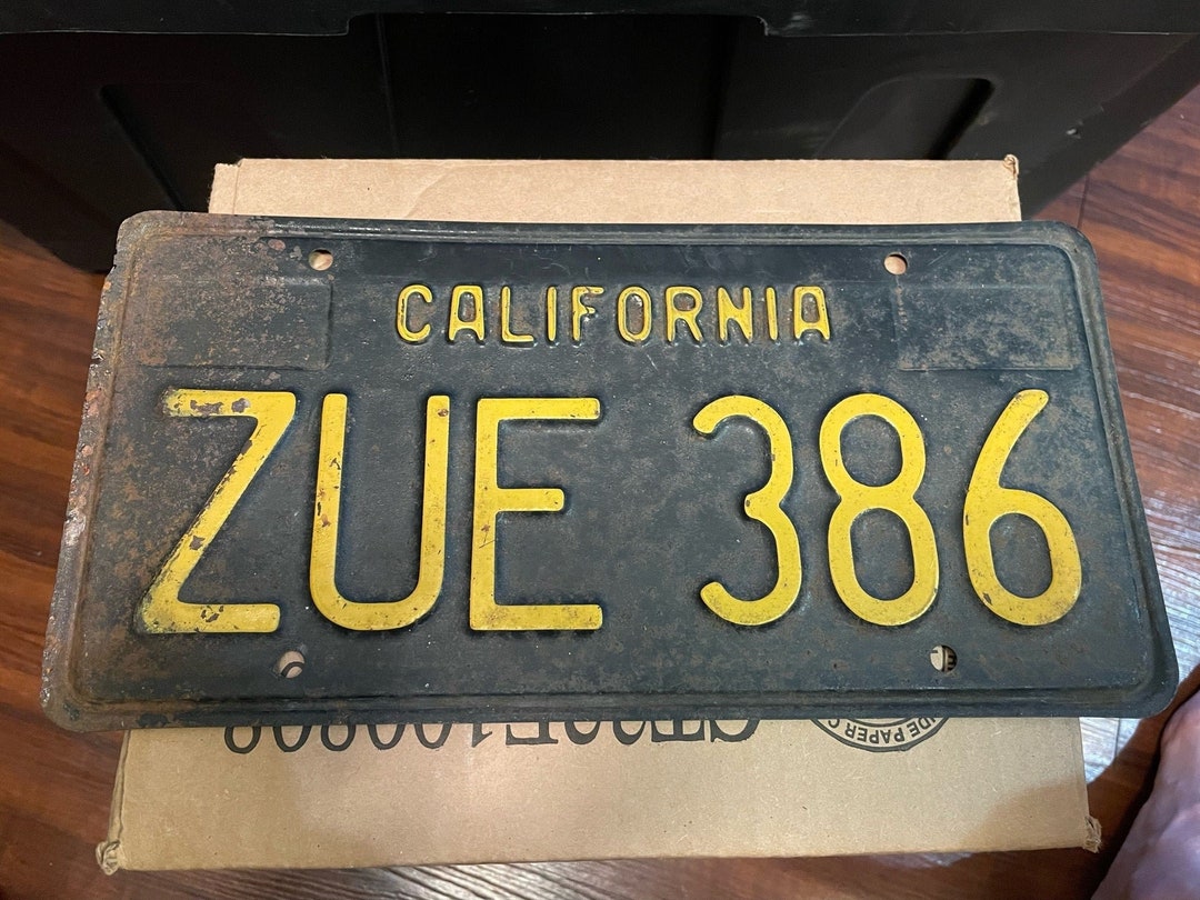 Vintage California License Plate Black - Etsy