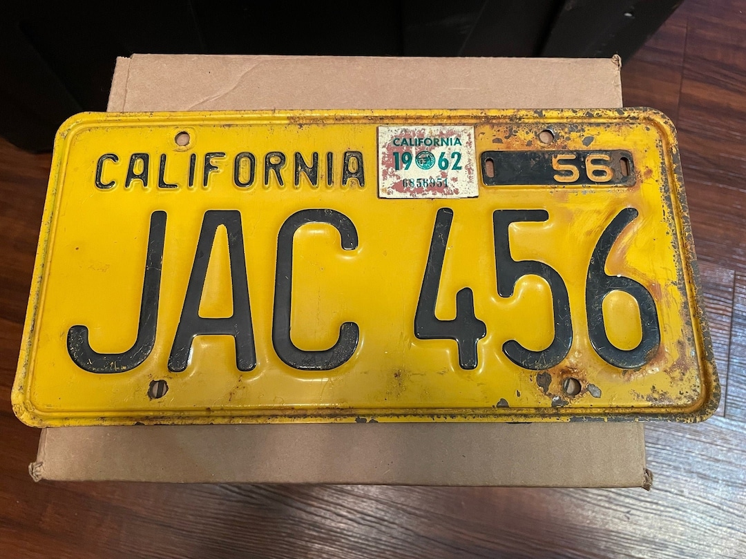 1956 California License Plate Yellow - Etsy