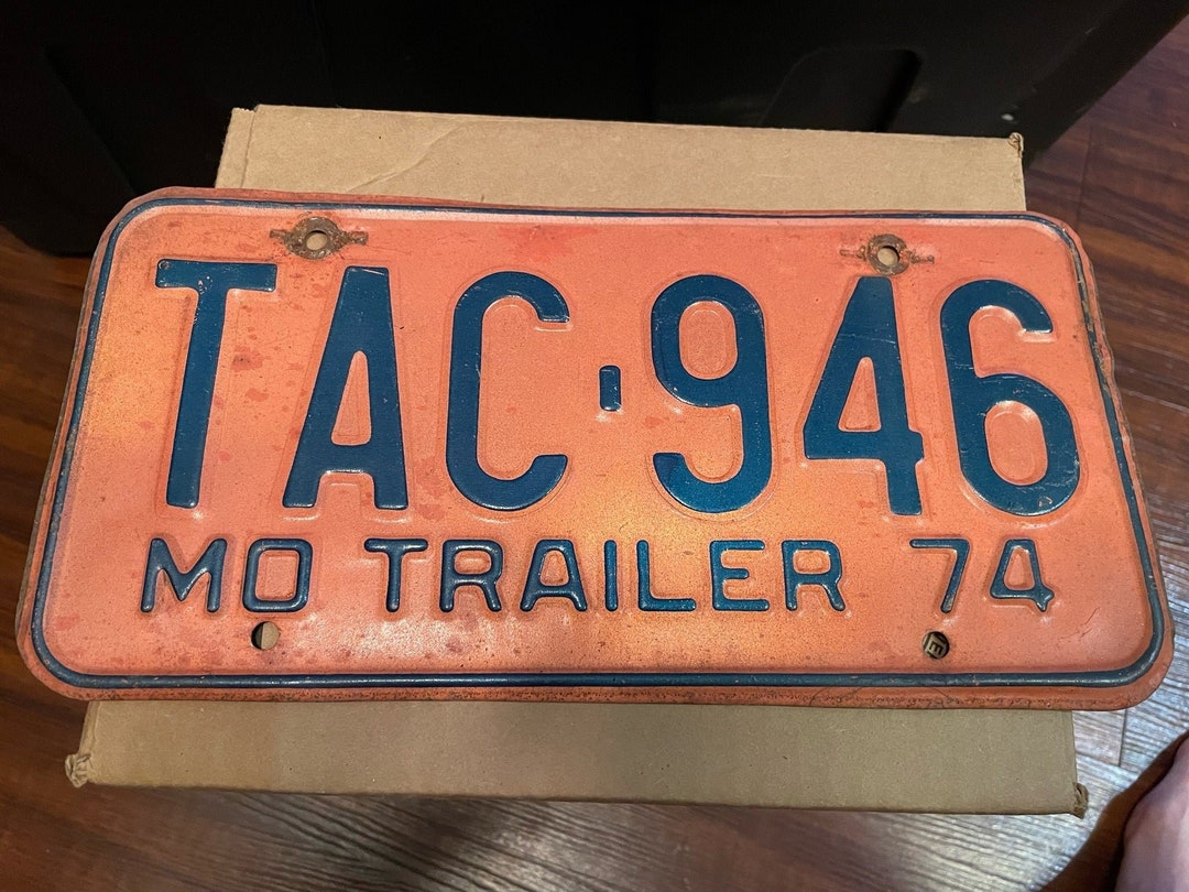 1974 Missouri Trailer License Plate - Etsy