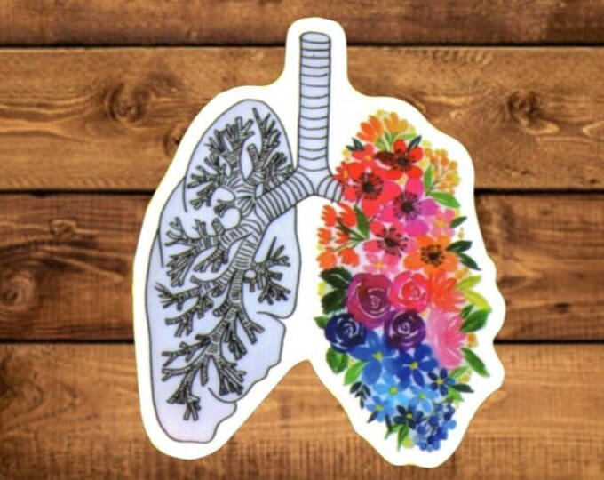 Anatomical Lung Flower Sticker, Anatomical Lung Flower Decal, Pulmonary ...