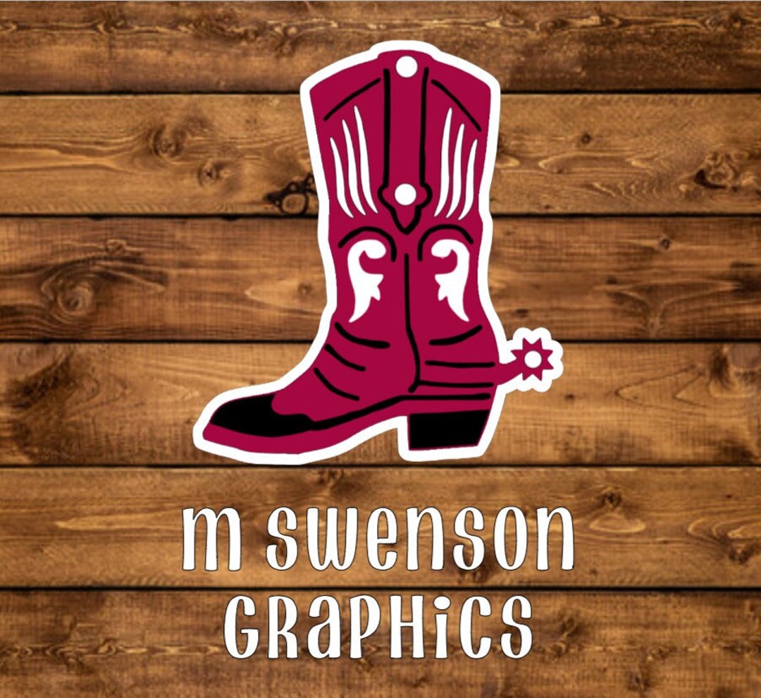 Cowboy Boot Sticker, Cowboy Boot Decal, Cowgirl Boot Sticker, Cowgirl ...