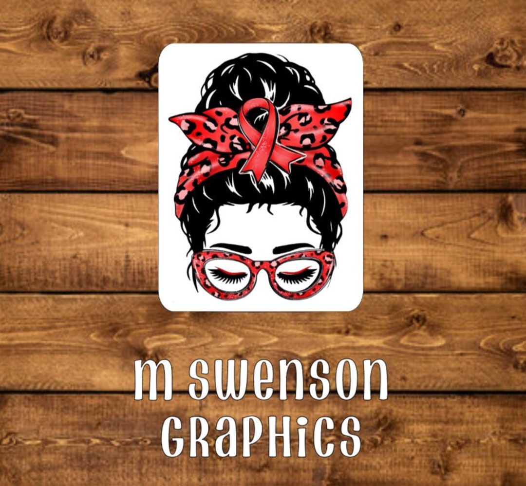 Red Ribbon Sticker, Red Ribbon Decal, Red Ribbon, Awareness Sticker ...