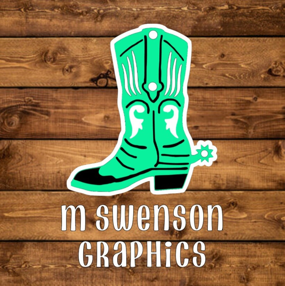 Cowboy Boot Sticker, Cowboy Boot Decal, Cowgirl Boot Sticker, Cowgirl ...