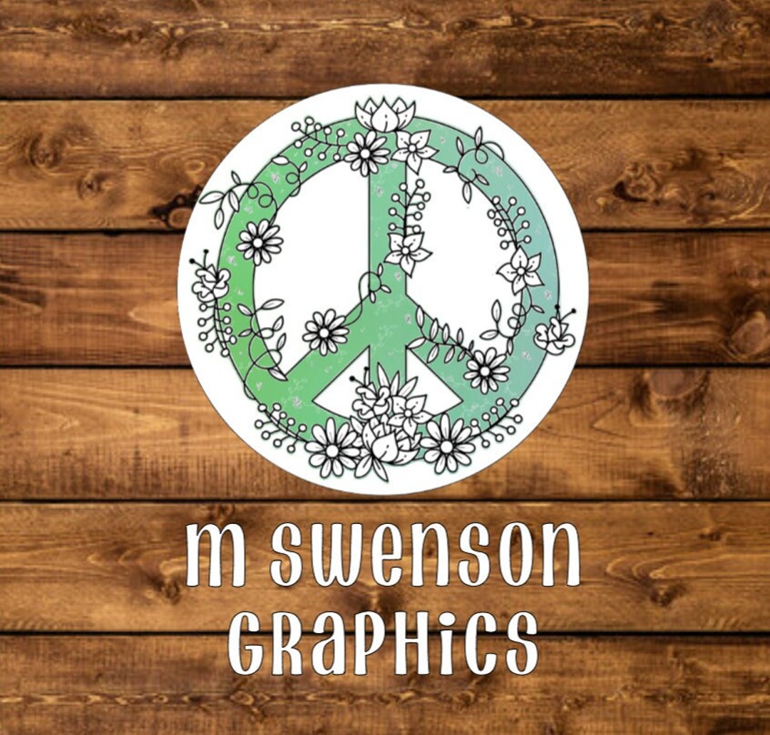 Peace Sign Sticker, Peace Sign Decal, Peace Sticker, Peace Decal ...