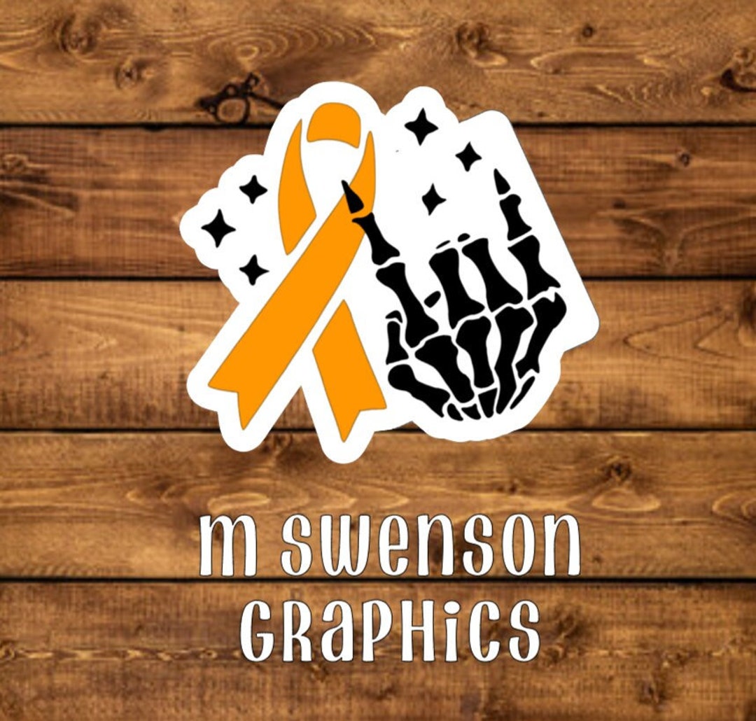 Orange Ribbon Sticker, Orange Ribbon Decal, Orange Ribbon, Orange ...