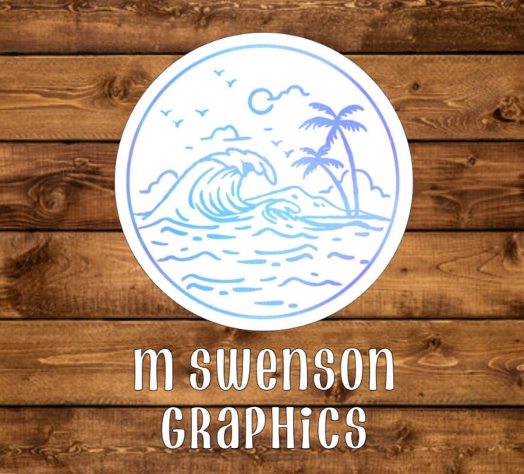 Ocean Sticker, Ocean Decal, Beach Sticker, Beach Decal, Waves Sticker ...