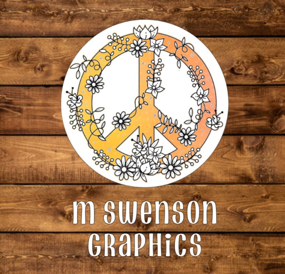 Peace Sign Sticker, Peace Sign Decal, Peace Sticker, Peace Decal ...