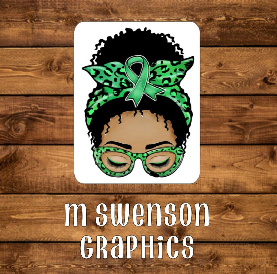 Green Ribbon Sticker, Green Ribbon Decal, Green Ribbon, Mental Health ...