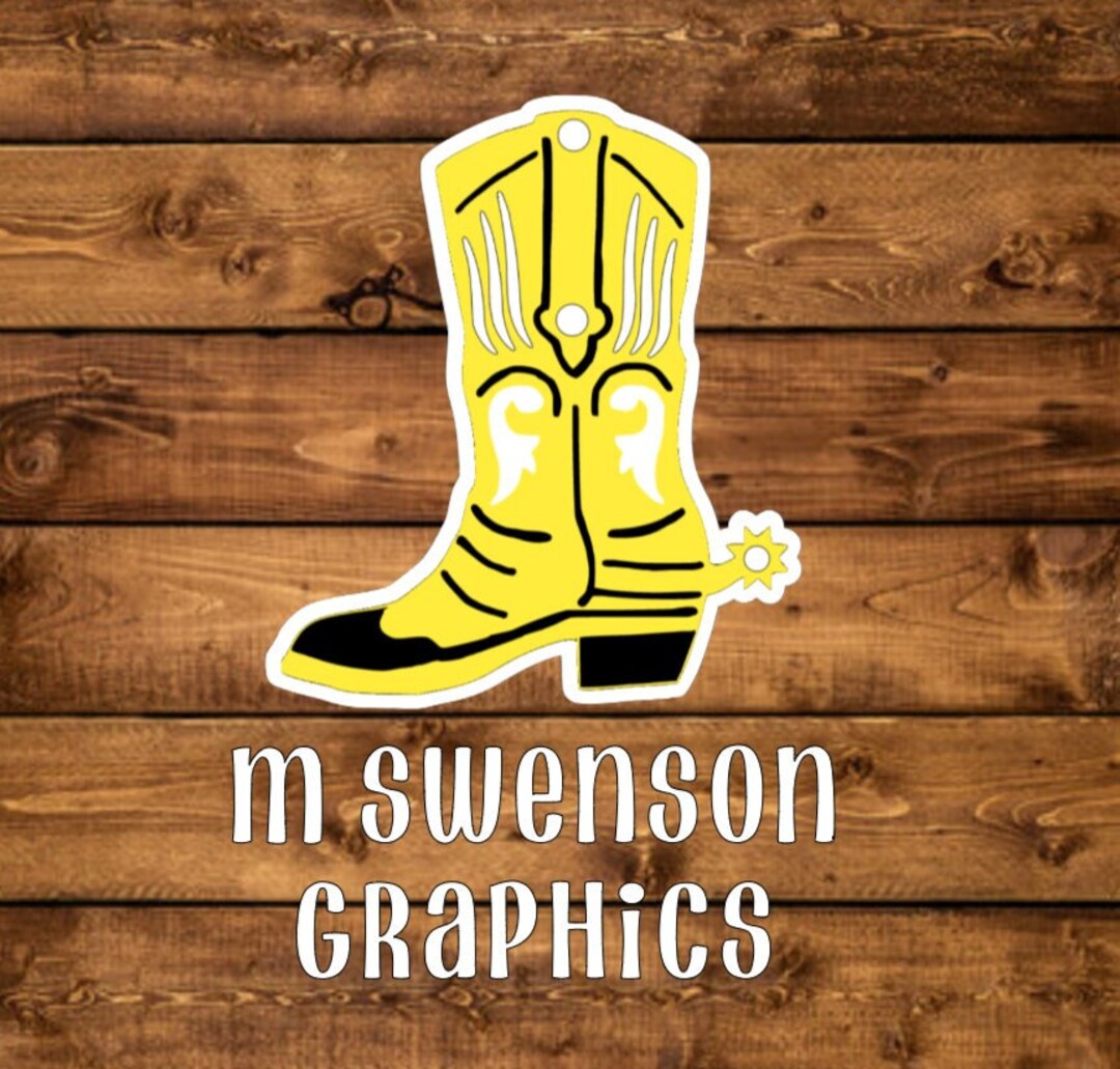 Cowboy Boot Sticker, Cowboy Boot Decal, Cowboy Boot, Cowboy Sticker ...