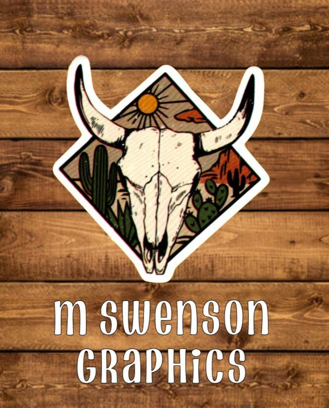 Steer Skull Sticker, Steer Skull Decal, Skull Decal, Skull Sticker ...