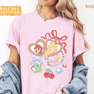Vintage Super Mario Comfort Colors Shirt, Retro Princess Peach Mario ...