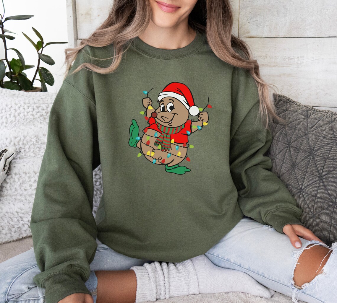 Disney Gus Gus Sweatshirt, Cute Santa Gus Gus Christmas Sweater ...