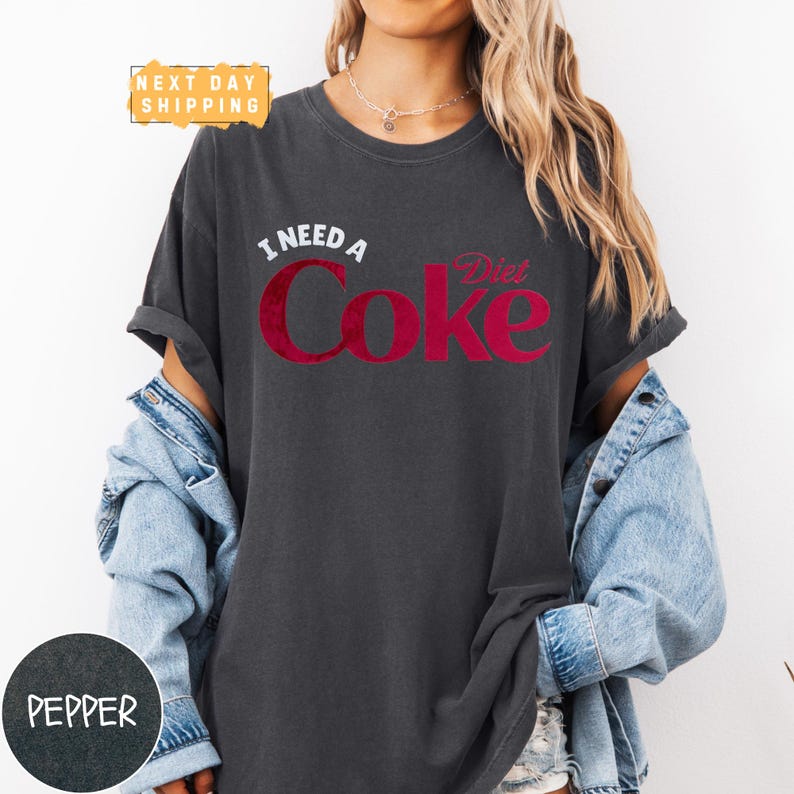 Luxury Velvet Print Diet Coke Comfort Colors Tee, Cute Soda Lover Gift ...