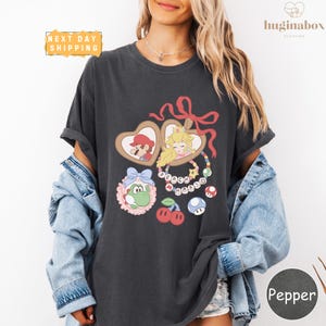 Vintage Super Mario Comfort Colors Shirt, Retro Princess Peach Mario ...
