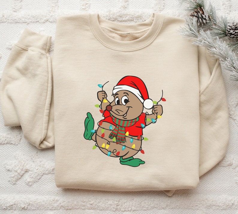 Disney Gus Gus Sweatshirt, Cute Santa Gus Gus Christmas Sweater ...
