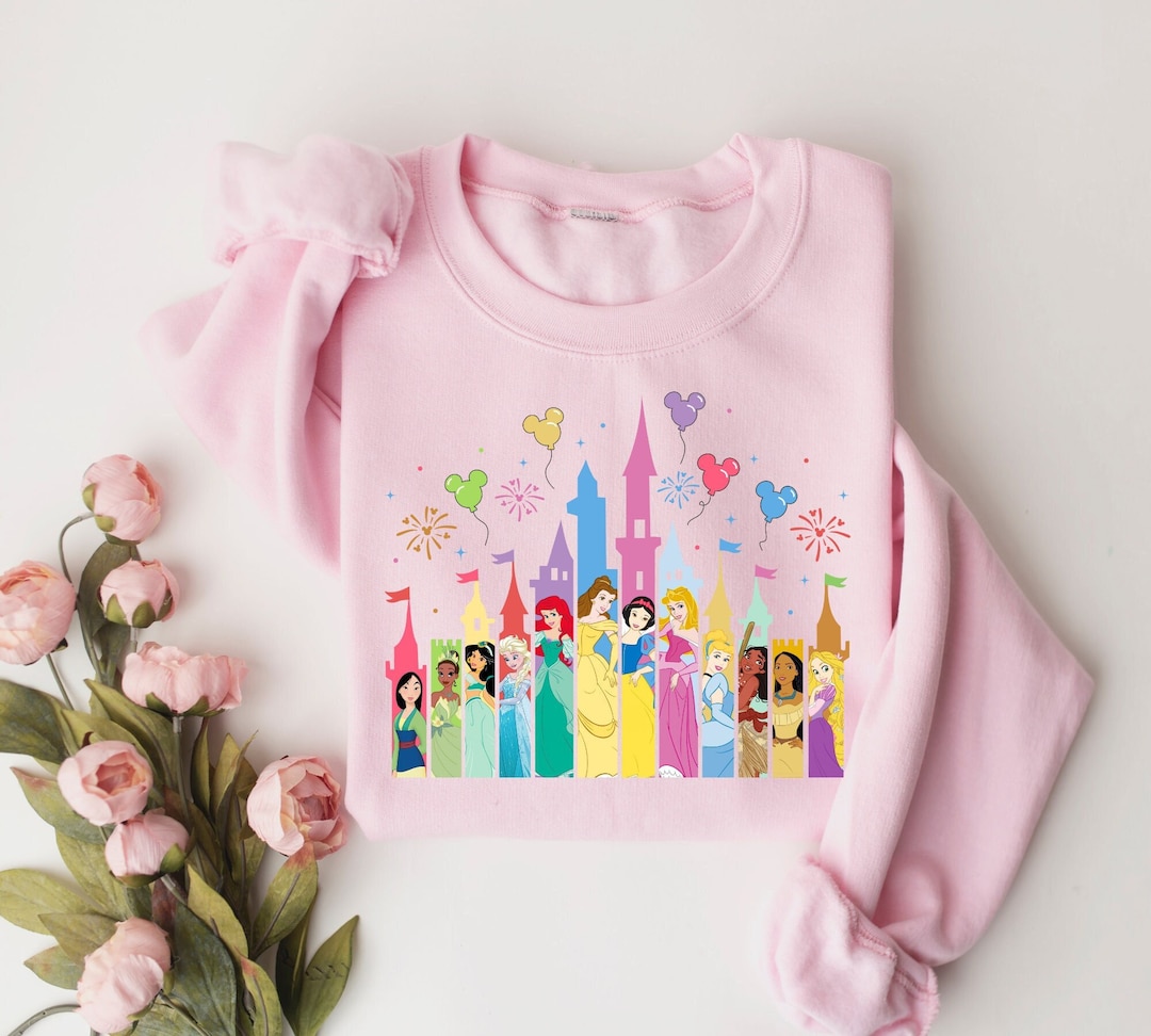 Princess Castle Sweatshirt,kids Disney Castle,disney Girl Trip,princess ...