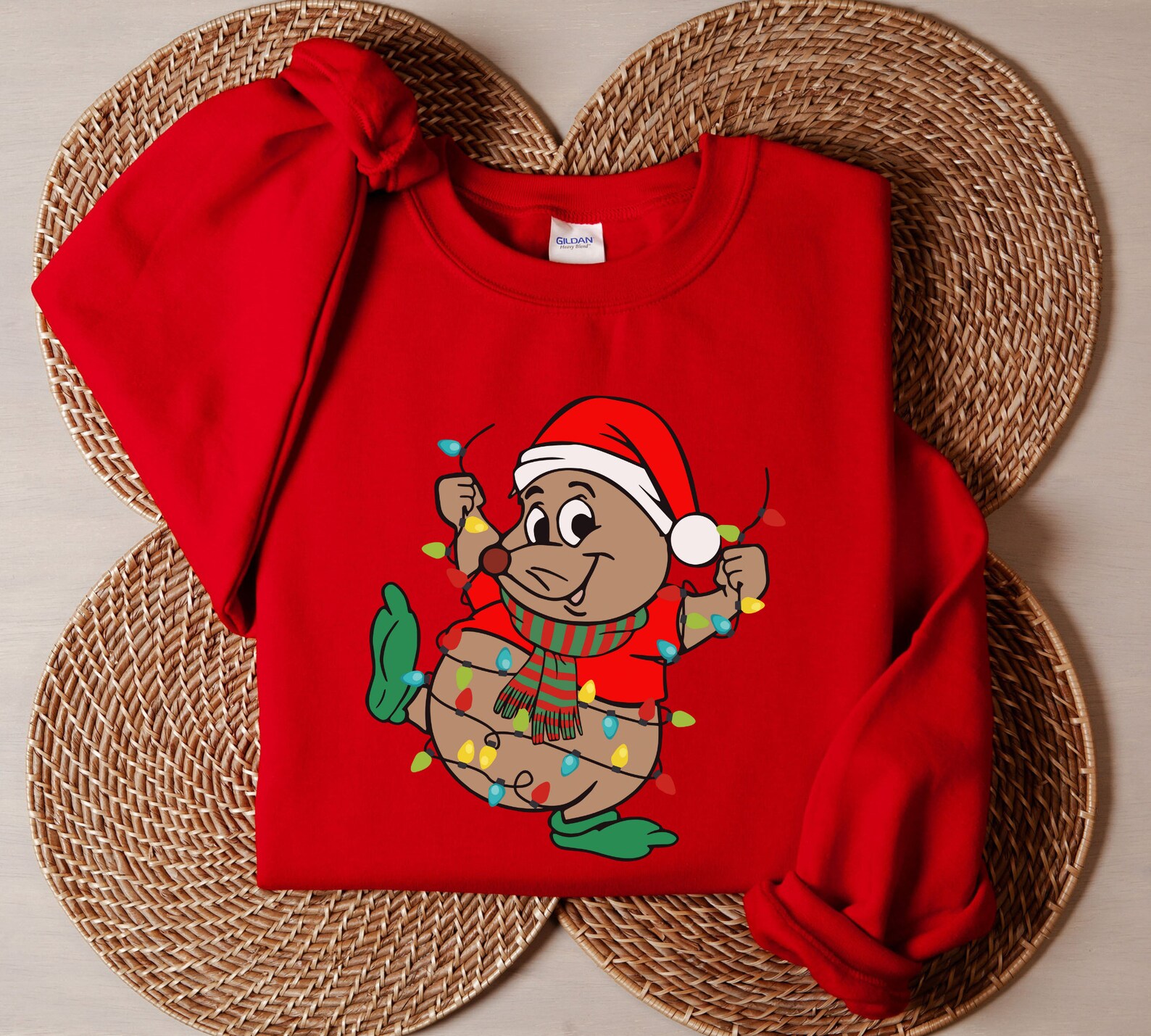 Disney Gus Gus Sweatshirt, Cute Santa Gus Gus Christmas Sweater ...