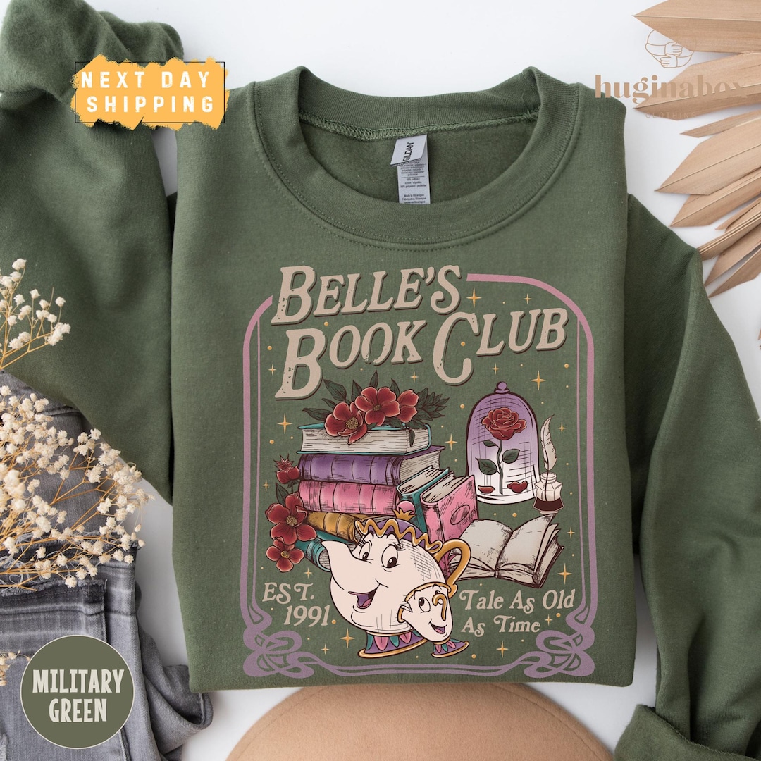 Retro Belle’s Book Club Sweatshirt, Tale as Old as Time Pullover ...
