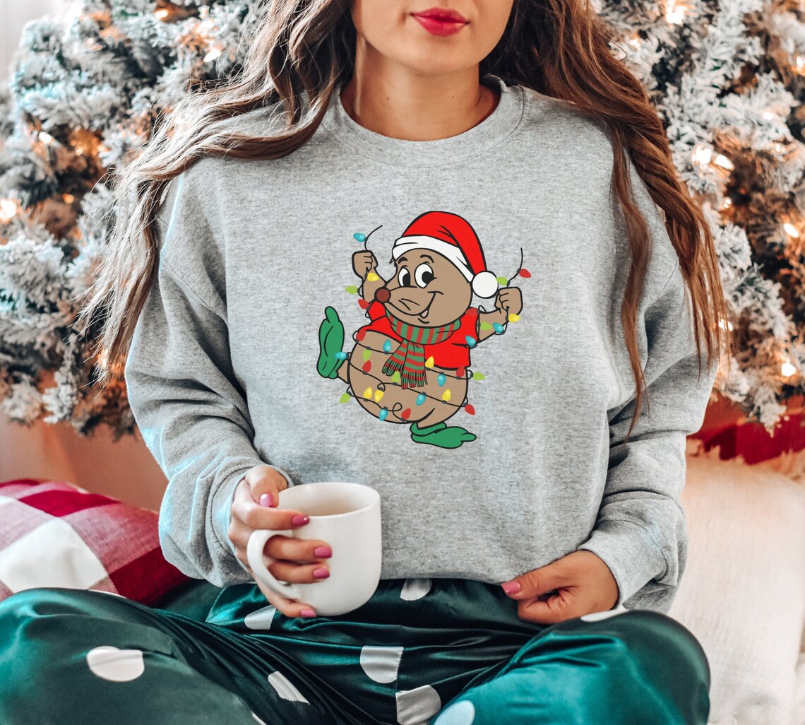 Disney Gus Gus Sweatshirt, Cute Santa Gus Gus Christmas Sweater ...